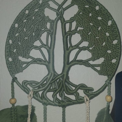 Macrame Green Leaves Tree of Life , Boho Wall Decor, Handmade Home ...