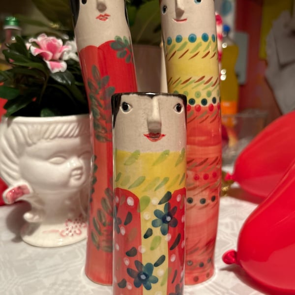Crazy Family Ceramic Bud Vases • Pottery Vases for Dried Flowers ...