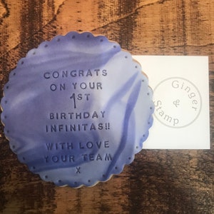 Big Round Personalised Celebration Biscuit Birthday - Etsy UK