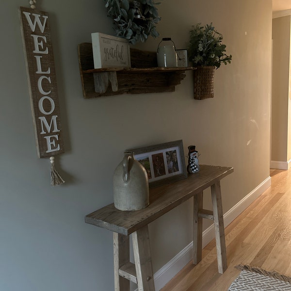 Solid Wood Rustic Entryway Table/ Console Table / Hall Table - Etsy