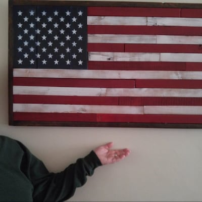 Handmade American Flag Using Reclaimed Wood, Rustic American Flag ...