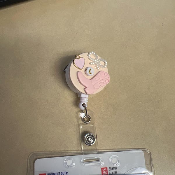 Blue Bow Badge Reel Cute Badge Holder Preppy ID Badge for Work Gift for ...