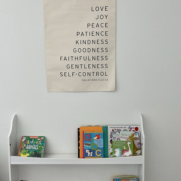 Love Joy Peace Flag | Fruit of the Spirit Sign | Scripture Wall Decor ...