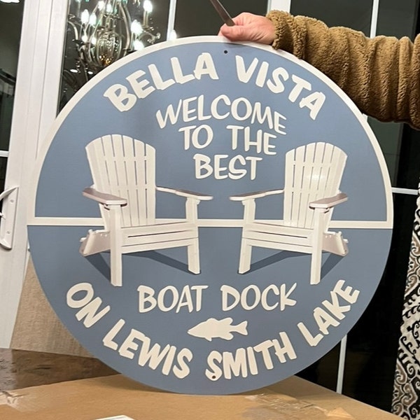 Custom Lake Dock Sign, Custom Lake Gift, Boat Dock Gift, Lake Lover ...