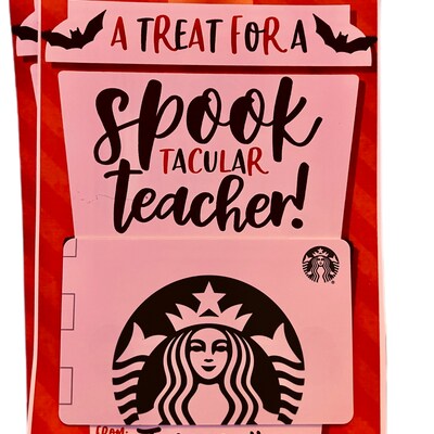 Teacher Halloween Gift Card Holder Printable Teacher Coffee - Etsy
