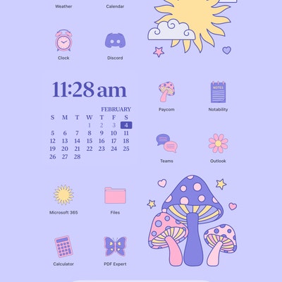 Cute Purple and Pink App Icon Pack, Ios 15 16 & Android App Icons ...