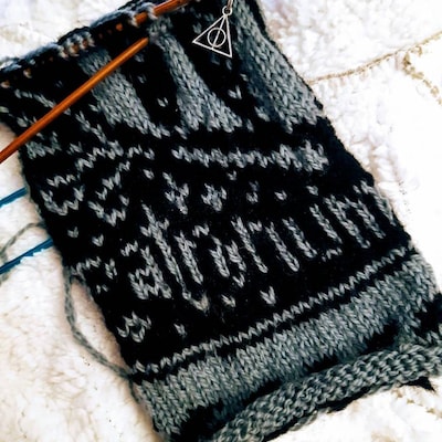 Harry Potter Inspired Deathly Hallows Knitting Crochet Stitch - Etsy UK