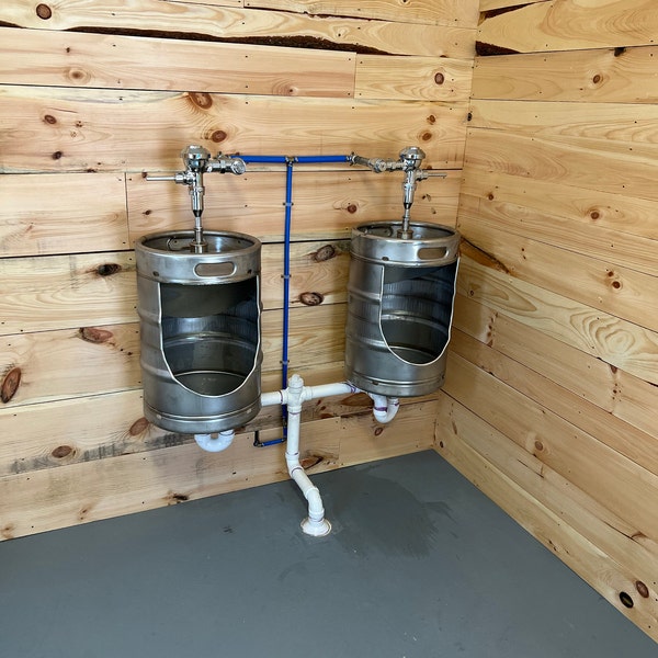 Beer Keg Urinal – Wall Mounted Stainless Steel or Powder Coated Urinal ...