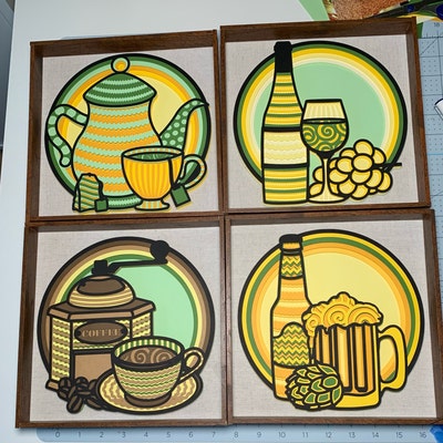 Beverage Bundle Layered Mandala Beer Coffee Tea Wine Cocktail Laser Cut ...