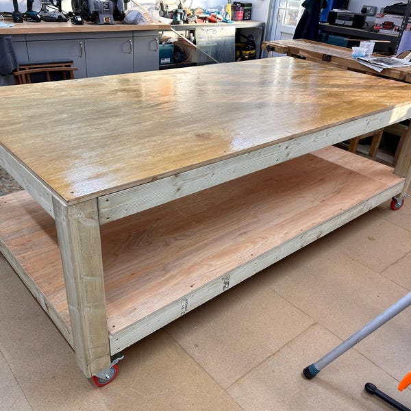 Workbench Plan, Mobile With Casters and Shelf, PDF Download - Etsy