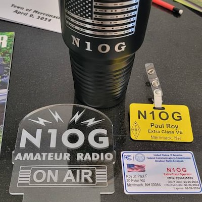 Amateur Radio License Plaque Gold & Black on Mahogany FCC Ham License ...