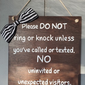 No Visitors Sign, No Visitors, Do Not Disturb Sign, No Uninvited Guests ...