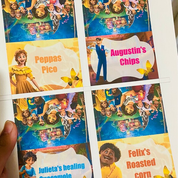 Encanto Party Food Labels, 12 Designs, Encanto Food Tents, Encanto ...