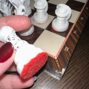 Resin Chessboard W Mushroom Chess Pieces Polymer Clay Chess Colorful ...