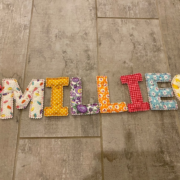 Name Magnet Letters or Alphabet Add-on Letters (set of 8) - Fabric With ...
