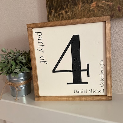 Custom Family Number Sign Gallery Wall Personalized Names Sign Framed ...