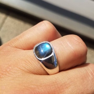 Men Onyx Rings/ Squircle Onyx Ring/ Black Onyx Signet/ Silver Onyx Men ...