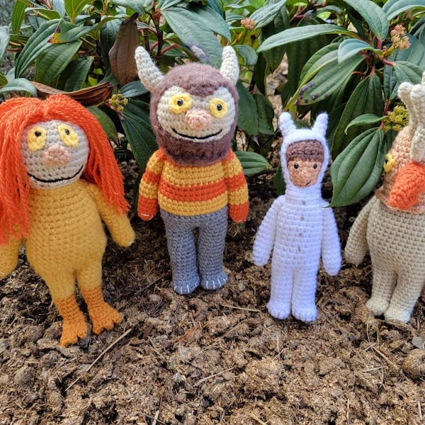 PATTERN Pdfs PATTERNS Wild Things Are Wild Set of Four Crochet Doll ...