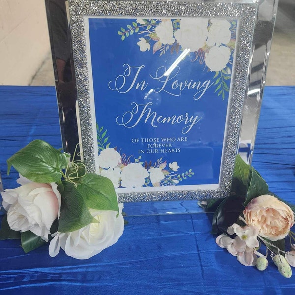 In Loving Memory Wedding Sign, Blue Memorial Table Sign, Royal Blue ...