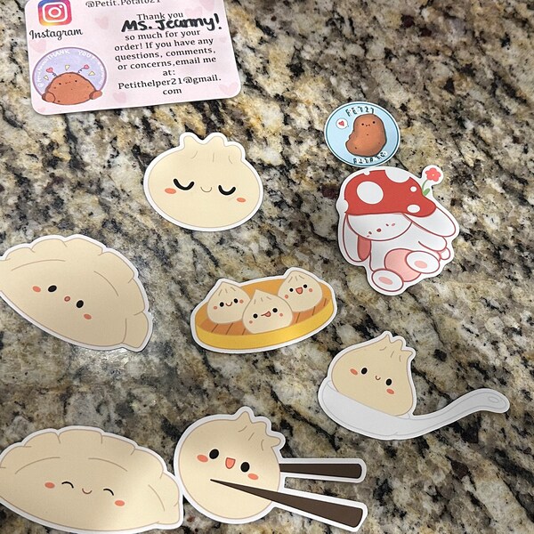 Cute Dumpling Stickers | Vinyl Matte Stickers | Cute Stickers ...
