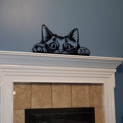 Peeking Cat Metal Wall Art / Housewarming Gift / Home Decor / Metal ...