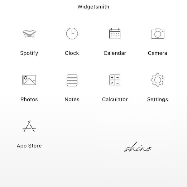 Transparent App Icons for Ios 17,18 & Ios 26, Minimalist App Icons ...