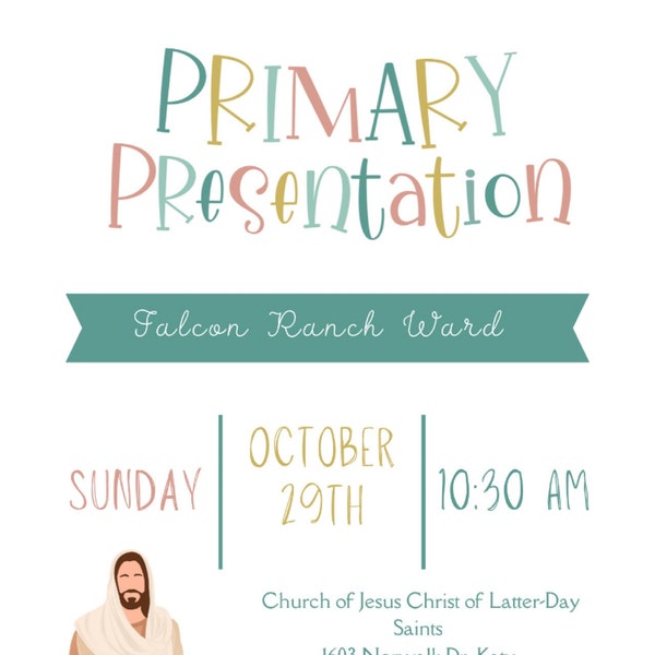 LDS Primary Program Invitation | Editable Presentation Template ...