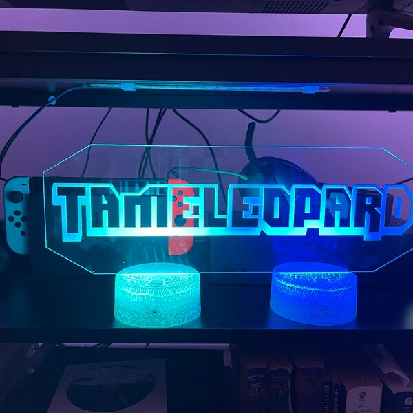 Personalized XL Gamertag Light Sign , Custom Gamer Tag Sign ...
