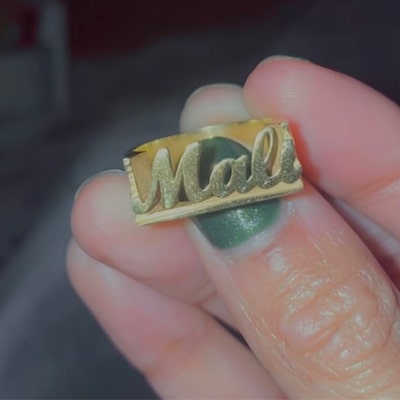 Personalized Name Ring Cursive Font Name Ring Custom Name - Etsy