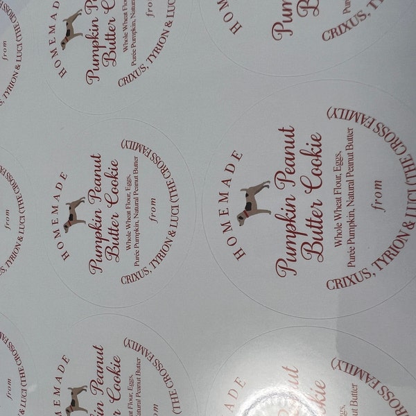 Personalized Cookie Label Stickers, Baking Labels, Baking Stickers ...