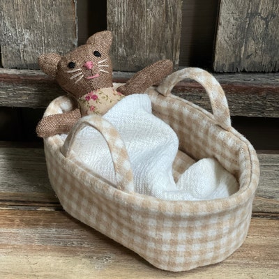 Miniature Baby Bed Bassinet Sewing Pattern Tutorial DIY Dollhouse ...