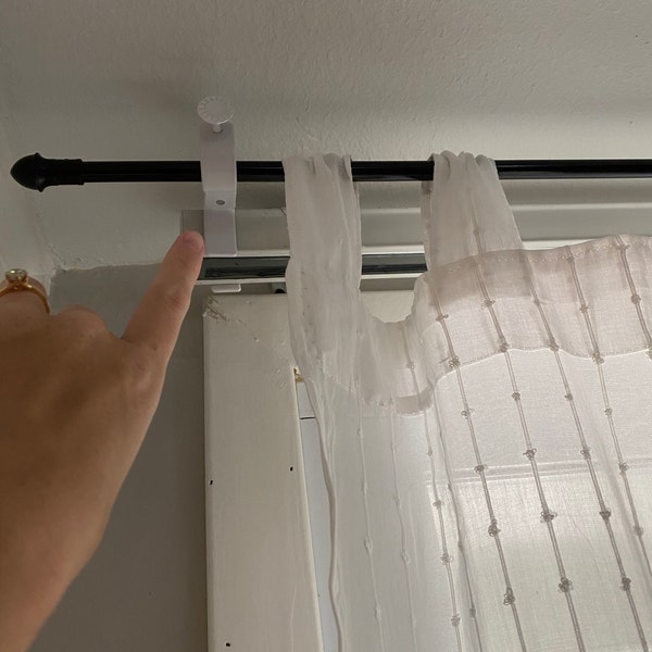 Nono Bracket - No Drill Curtain Rod Bracket Attachment Over Blinds (set ...