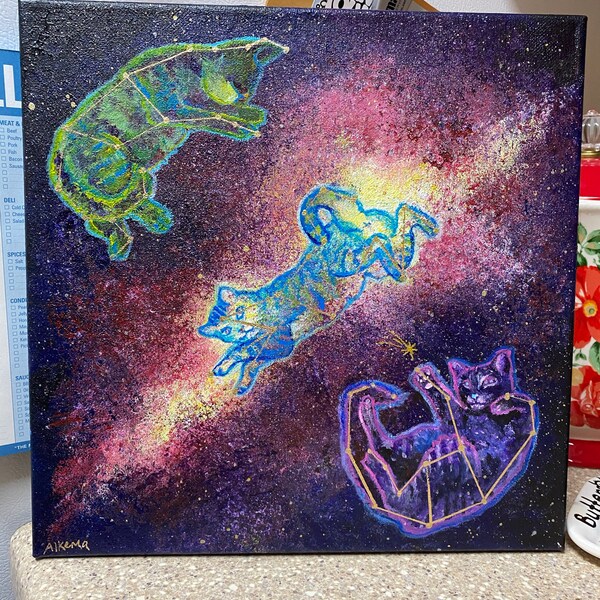 Abstract Flamingos Art on Canvas, Tropical Wall Art, Colorful Prints ...