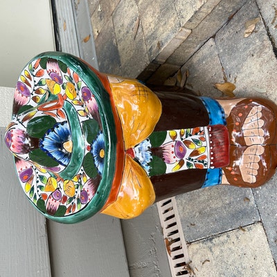 Rare Talavera Statue, Extra Large Pottery Statue, Sleeping Man Statue ...