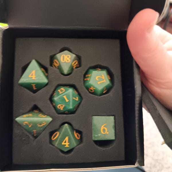 Natural Green Jade Dnd Dice Set| Gemstone D20 Dice Set| Dungeons and ...