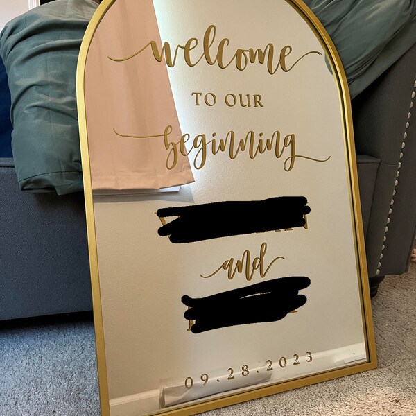 Welcome to Our Beginning Vinyl Decal, Wedding Sign Decal, Custom Decal ...