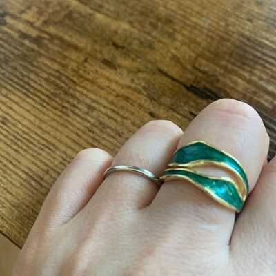 18k Gold Stacking Rings Set for Minimalist Look Gifts for Her Statement ...