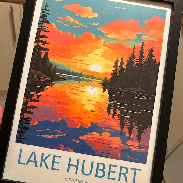 Lake Hubert Travel Print Wall Art Lake Hubert Wall Hanging Home Décor ...