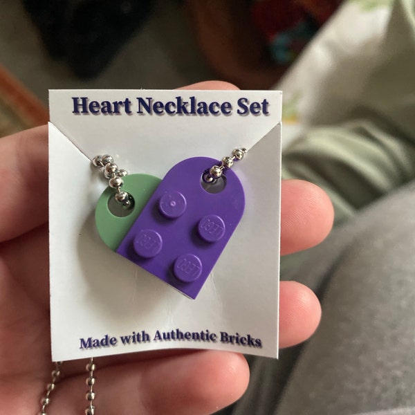 Heart Necklace Set, Made With Authentic LEGO® Bricks, Matching ...