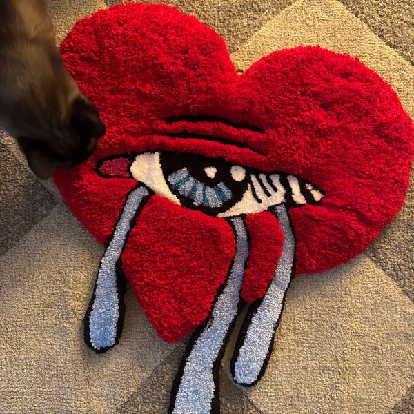 3D Heart Shaped Rug – Pink Tufted Fluffy Carpet – Handmade Valentine ...