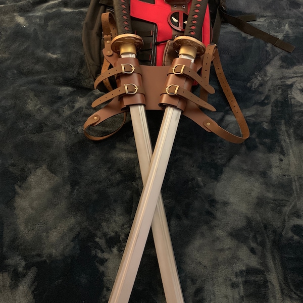 Dual LARP Sword Back Harness - Double Sword Holder - #DK1055 - Etsy