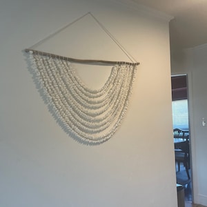 Square White Capiz Shell Wall Hanging Beach House White Shell Wall ...