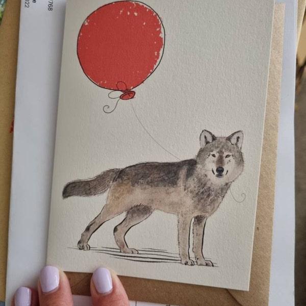 Wolf Birthday Greetings Card for Animal Lovers, Wolf Card - Etsy