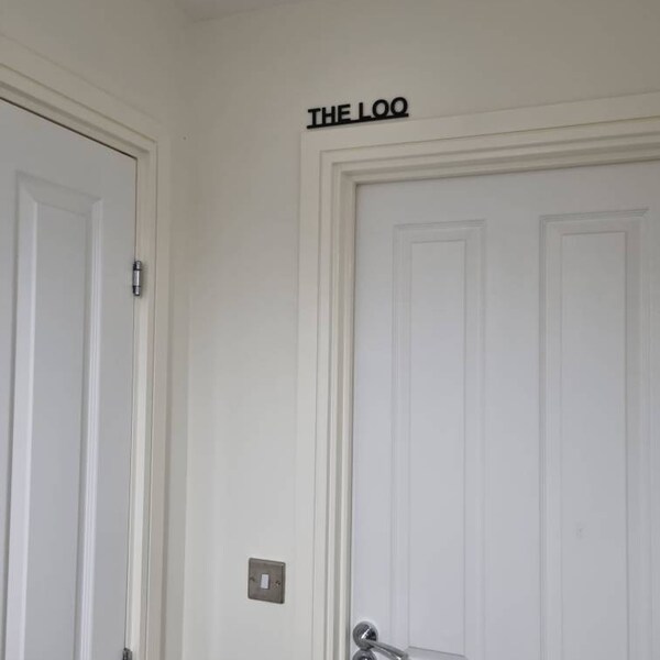 THE LOO Toilet Door Sign, Door Topper, Shelf Decor, Door Frame Art ...