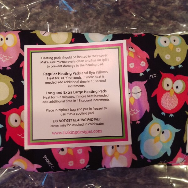 Microwavable Heating Pad HOOT OWLS, Heat Therapy, Doula, Removable ...