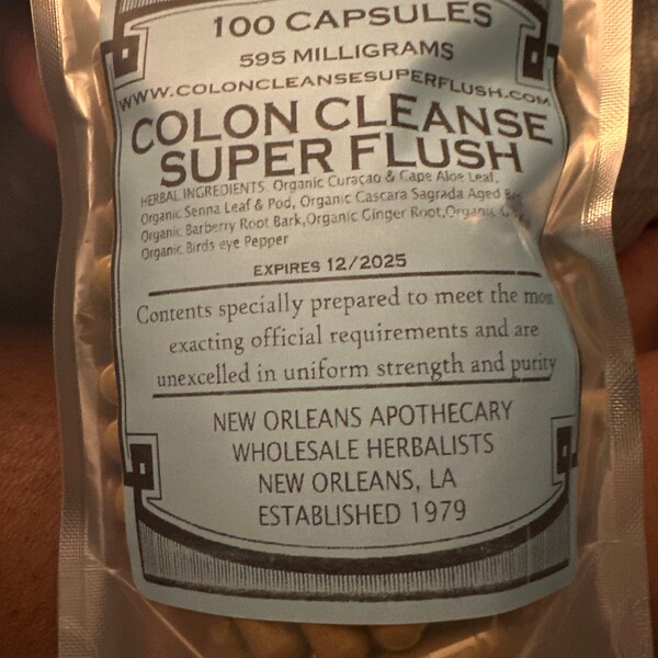 100-colon Cleanse Super Flush Capsules All Organic Zero Fillers or ...