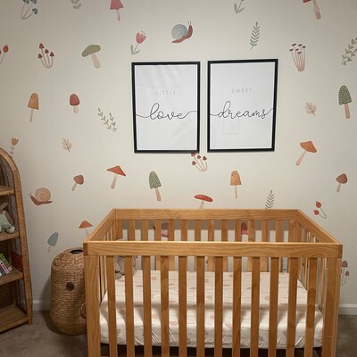 Woodland Mushroom Wall Decals Removable, Reusable Wall Stickers ...