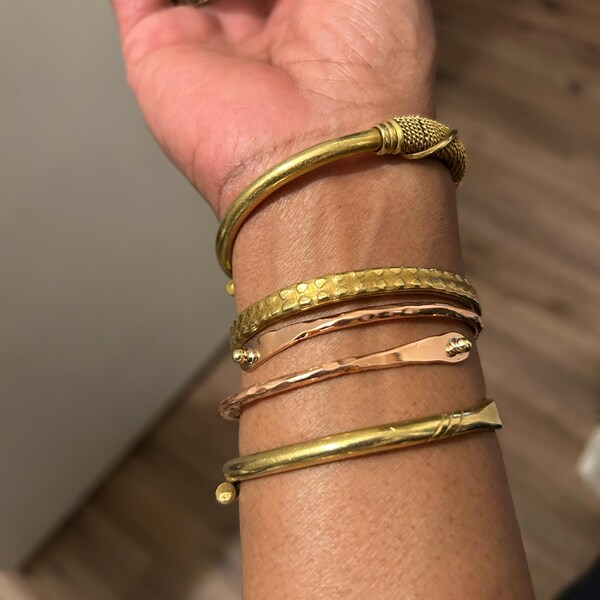 Copper Healing Bracelet , Copper Cuff Bangle , Copper Bangle Bracelet, Wrap Bangle , Adjustable ...