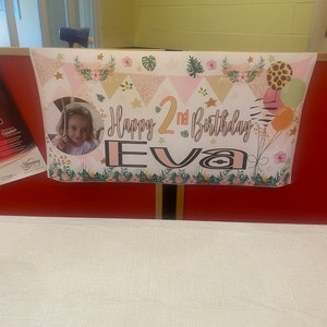 Large Personalised Birthday Banner Tropical Lau Flamingo Party - Etsy