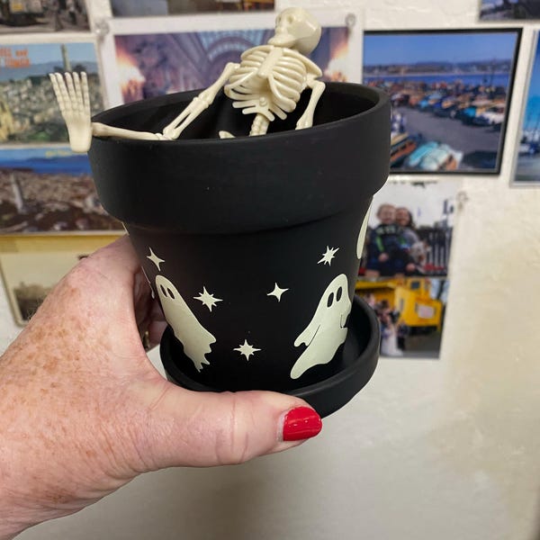 Ghost Planter, Glow in the Dark Planter, Haunted Garden, Halloween ...